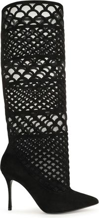 Sergio Rossi Perforierte Sr Mermaid Stiefel 90mm - Schwarz