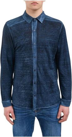 Avant Toi Homme, Chemises, Bleu, Taille: M Camicia in Jersey di Lino