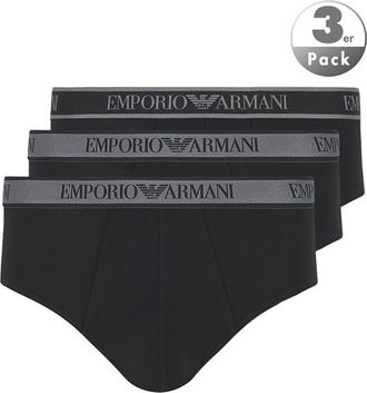 Emporio Armani Herren Slips schwarz Baumwolle unifarben