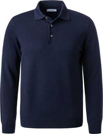 Gran Sasso Herren Pullover blau Schurwolle unifarben