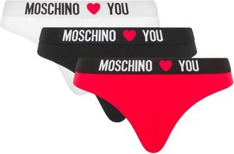 Moschino Femme, Sous-v&ecirc;tements, Multicolore, Taille: 46 FR Lot de 3 slips en jersey de coton stretch