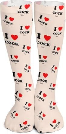 Generic Chaussettes De Course I Love Les Cocktails Agr&egrave;able Soquettes Classiques Mid-Cut Socks Pour Travail Voyage Homme 8.5X40Cm