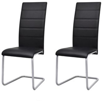 vidaXL Freischwinger 2 Stk. Schwarz Kunstleder Vidaxl