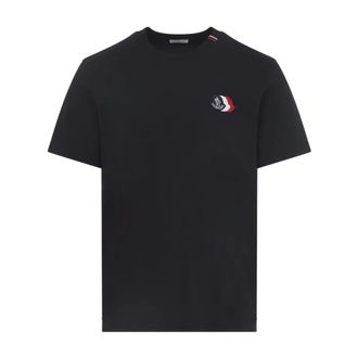 Moncler Homme, Tops, Bleu, Taille: L SS T-shirt