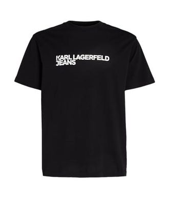 Karl Lagerfeld Karl Lagerfeld Jeans, Homme, T-Shirt &Agrave; Manches Courtes Avec Logo Essentiel, Coupe R&eacute;guli&egrave;re, Noir, XL