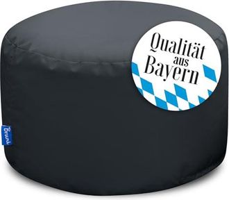 Bruni Pouf L gris - Pouf rond pour lint&eacute;rieur et lext&eacute;rieur comme repose-pieds, coussin de yoga, coussin de m&eacute;ditation, fabriqu&eacute; en Allemagne
