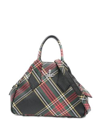 Vivienne Westwood Hobo Bags - Structured Handbag With Tartan Check Pattern - Gr. unisize - in Grau - f&uuml;r Damen