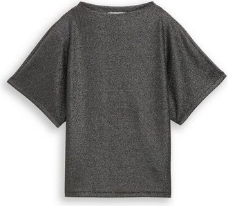 Tom Tailor T-Shirt T-Shirt Glitzer T-Shirt mit Fledermaus&auml;rmeln