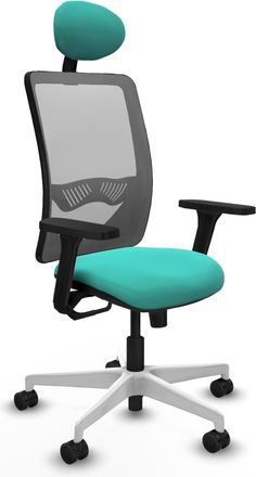 Piqueras y Crespo Computerstuhl Zulema mit 3D-Armen, h&ouml;henverstellbarer Lendenwirbelst&uuml;tze und festem Kopfteil, ausgestattet mit 3 Positionen und Schneidschaum, Grau/T&uuml;