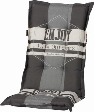 Madison New York 8 cm Luxus Hochlehner Auflage F 331, grau anthrazit mit Schrift