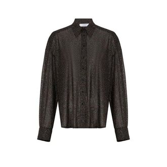 Roseanna Hemd aus durchsichtigem Strasssteinchen in Schwarz