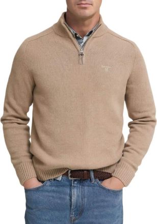 Barbour Grangetown Herren Strickpullover mit halbem Rei&szlig;verschluss, gewaschener Stein, Gewaschener Stein, XL