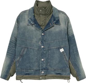 Five CM doudoune à patch en jean - Bleu