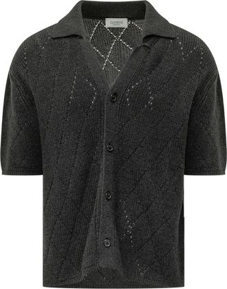 Laneus Homme, Chemises, Noir, Taille: M Chemise Tricot&eacute;e &agrave; Manches Courtes