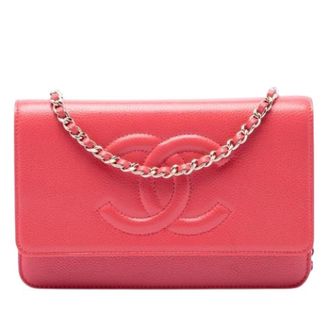 Chanel Portefeuille sur cha&icirc;ne Pre-owned - Femme - Pre-owned - Rose - Taille: ONE Size