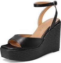 Queen Helena ZM11048 ZM11048 Sandales plates, Noir, 38 EU