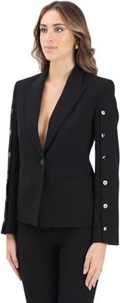 Pinko Veste Noire Femme avec Boutons Long Manches 42, Noir, 46
