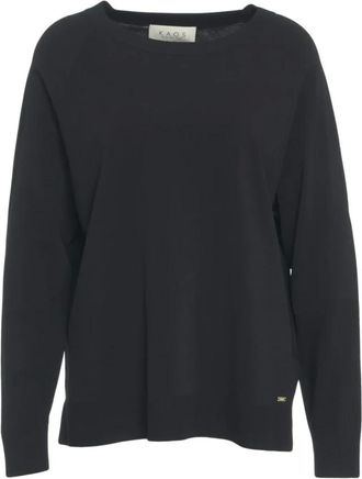 Kaos Kaos, Femme, Pulls, Noir, Taille: 38 FR Haut en tricot de viscose