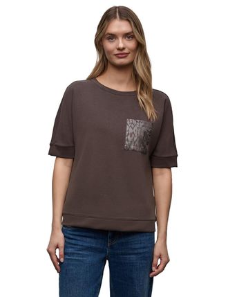 Street One T-Shirt mit Leo-Brusttasche Molten Earth 36