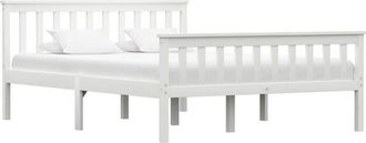 vidaXL Cadre de lit sans matelas blanc bois de pin massif 140x200 cm Vidaxl