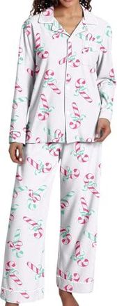 Generic Ensembles De Pyjama Femme Imprim&eacute; Vaches Boutonn&eacute;E Manches Longues V&ecirc;Tements De Nuit Pantalon Pyjamas Femmes 2 Pi&egrave;Ces Grande Taille Maison Hiver Chaud