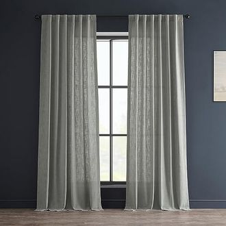Half Price Drapes halben Preis Drapes schwere Leinenoptik Vorhang, Esche grau, 50 x 120