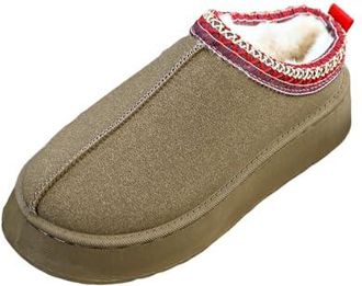Generic Pantoufles &agrave; Plateforme pelucheuses pour Femmes dint&eacute;rieur et dext&eacute;rieur, Pantoufles dhiver Tendance doubl&eacute;es de Fourrure Polaire, Bottines Confortabl