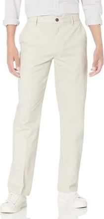 Amazon Essentials Pantalon Chino Infroissable Sans Pinces Coupe Classique (Grandes Tailles Disponibles) Homme, Gris Pierre, 32W / 30L