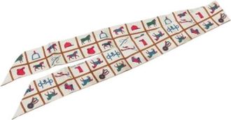 Herm&egrave;s Pre-owned Couvertures et Tenues de Jour Twilly Scarf - Femme - Pre-owned - Beige - Taille: ONE Size