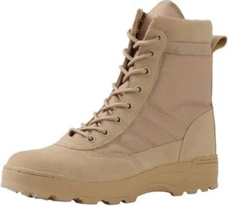 Generic Bottes de combat du désert pour homme, chaussures de randonnée en plein air, chaussures de sécurité de travail, Sable haut, 43 EU