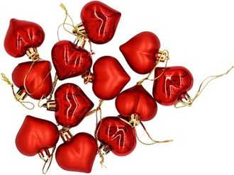 FOMIYES Herz Form Weihnachten Dekoration Anhänger Weihnachtskugeln Weihnachtskugeln Anhänger Ornament (rot)