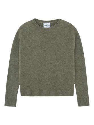 Kujten Kaschmirpullover mit Rundhalsausschnitt - Gr&uuml;n