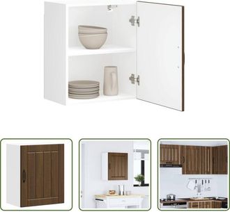 vidaXL vidaXL Meuble murale cuisine - Armoire murale de cuisine Lucca ch&ecirc;ne marron bois ing&eacute;nierie
