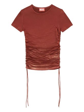 Diesel t-shirt froncé T-Rey à lien de resserrage - Marron