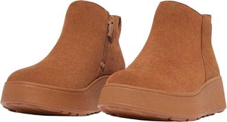 FitFlop Fit Flop - F-Mode Stiefeletten f&uuml;r Damen, Wildleder, flach geformter Absatz (Hellbraun)