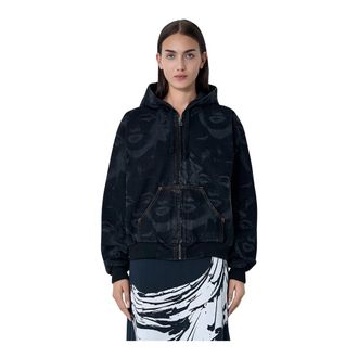Vaquera Femme, Sweatshirts et sweats &agrave; capuche, Noir, Taille: 42 FR Marilyn Denim Hooded Jacket