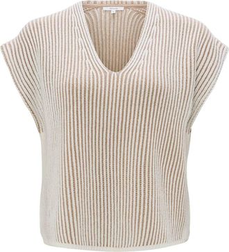 OPUS Damen Pullunder | Pullunder PEGO Regular aus weichem Baumwoll Mix Soft Oat, S