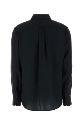 Gucci Womens Silk Crepe Shirt Black Sweater