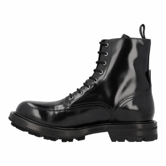 Alexander McQueen Leder boots - - Shoes - Herren - Schwarzk - 41 1/2 EU