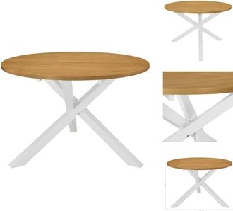 vidaXL Vidaxl - Esstisch Weiß 120x75 cm mdf - Runder Esstisch - Esstisch Weiß - Esstisch Braun - Holztisch - Gummiholzmöbel