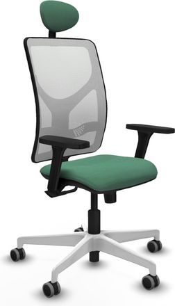 Piqueras y Crespo B&uuml;rostuhl, gr&uuml;n, mit 3D-Armlehnen, h&ouml;henverstellbarer Lendenwirbelst&uuml;tze und festem Kopfteil, ausgestattet mit Sincro 3 Positionen und Schneideschaum,