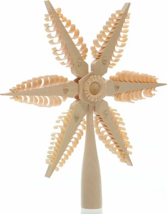 Rudolphs Schatzkiste Baumschmuck Christbaumspitze Mitte mit Rosette(Beidseitig) BxHxT=20x21x3cm NEU Weihnachten Christbaum Baum Spitze Holzschmuck Holz Seiffen Erzgebirge 
