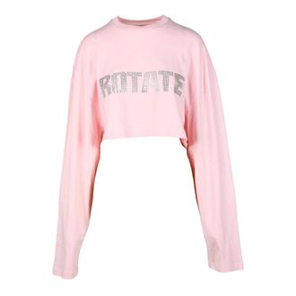 Rotate Rotate Birger Christensen, Femme, Tops, Rose, Taille: 36 FR T-shirt en coton