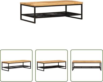 vidaXL vidaXL Industriestil - Couchtisch Braun und Schwarz 110 x 55 x 35 cm Massivholz Mango