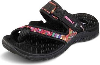 Skechers Femme Reggae-Mad Swag-Toe Thong Woven Sandal, Noir, 38.5 EU