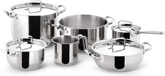 Lagostina Sfiziosa Topfset für alle Herdarten aus Edelstahl 18/10, 10 Teile, 3-Lagiger Lagoseal-Plus-Boden, Topfset mit 4 Kasserollen, Topf, Milchtopf, 4 Deckel