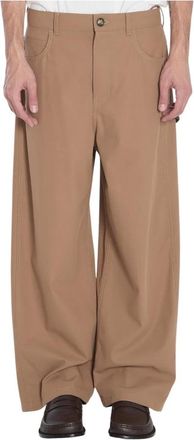 Loewe Homme, Pantalons, Beige, Taille: S Wide Leg Pantalons