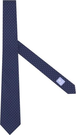 Boggi Milano Homme, Accessoires, Bleu, Taille: ONE Size Cravate en soie &agrave; motif g&eacute;om&eacute;trique