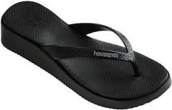 Havaianas Hav. Tongs &agrave; plateforme haute pour femme, Noir, 5.5 UK