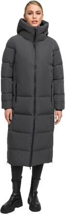 Marikoo Damen Wintermantel (XS-6XL) - gesteppt, mit Kapuze, verstellbare &Auml;rmelb&uuml;ndchen, taillierter Schnitt - N074 - Anthrazit Gr&ouml;&szlig;e XL - Gr.XL